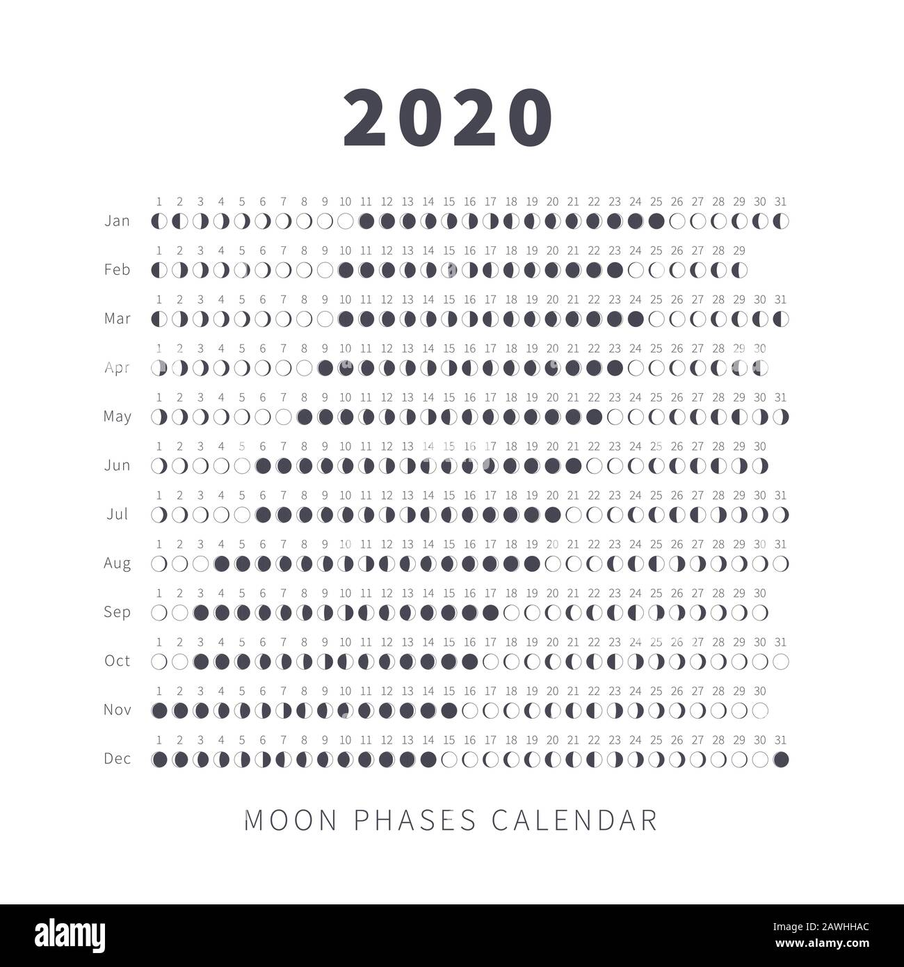 Calendrier lunaire Banque d'images détourées - Alamy