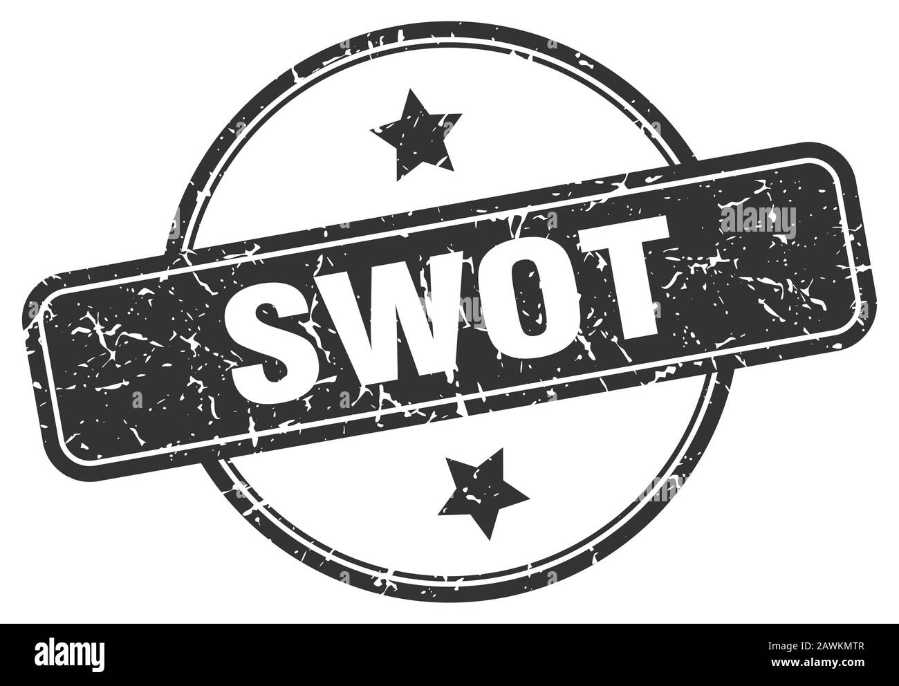 timbre swot. panneau rond swot vintage grunge. swot Image Vectorielle ...