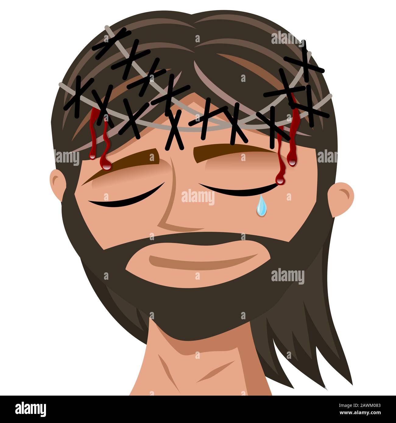 Jesus couronne epine visage Banque de photographies et d’images à haute ...