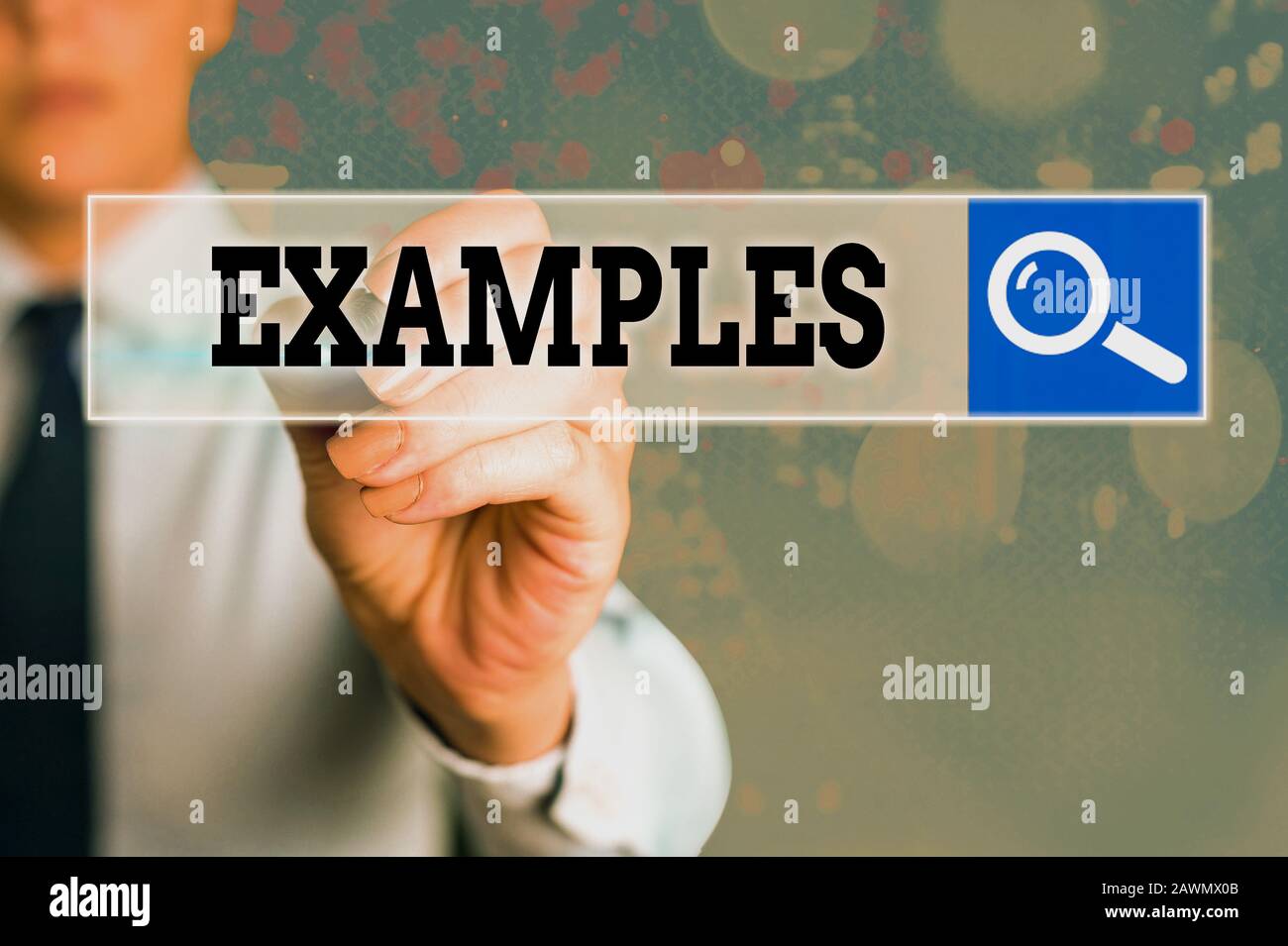 Écriture conceptuelle de la main montrant des exemples. Concept ...