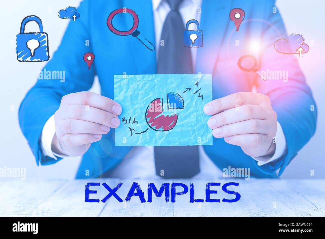 Écriture conceptuelle de la main montrant des exemples. Concept ...