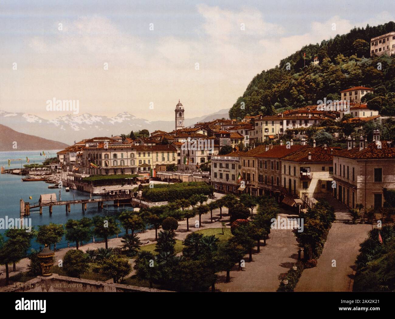 1905 ca. , BELLAGIO , LAGO MAGGIORE, ITALIE : BELLAGIO , PANORAMA ...