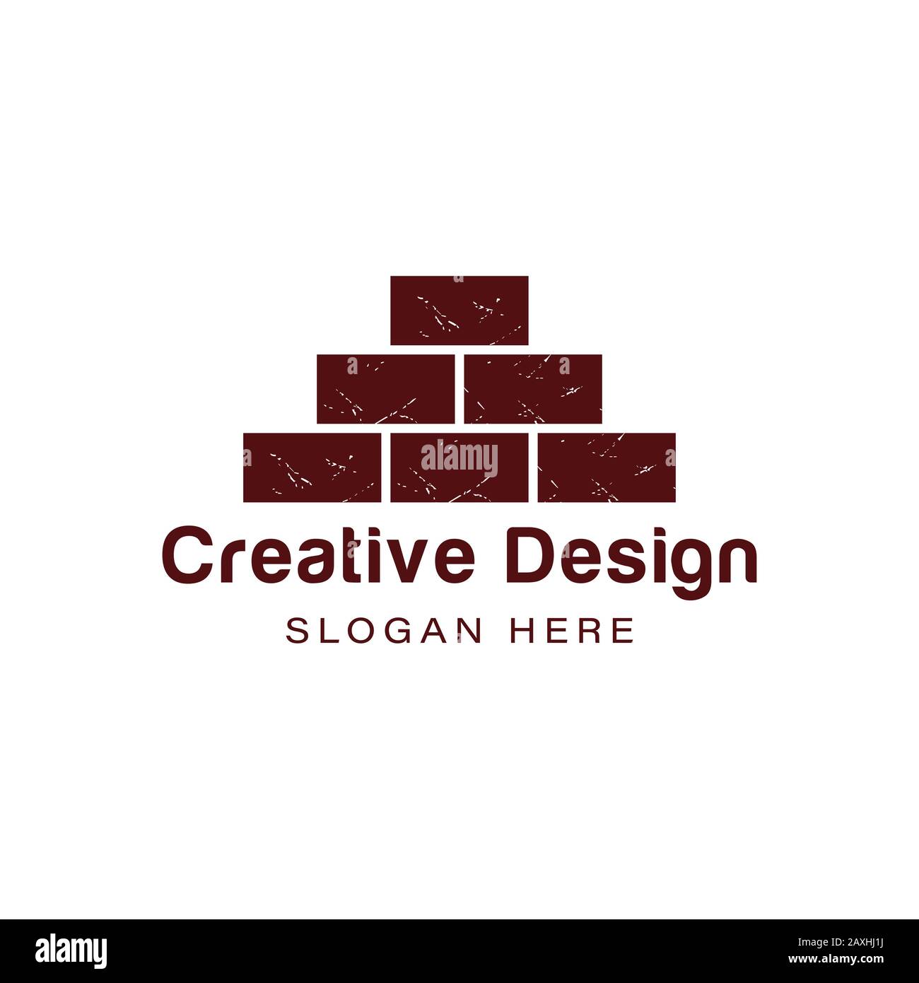 Pile de briques rouges. Logo de construction Idées. Logo inspiration ...