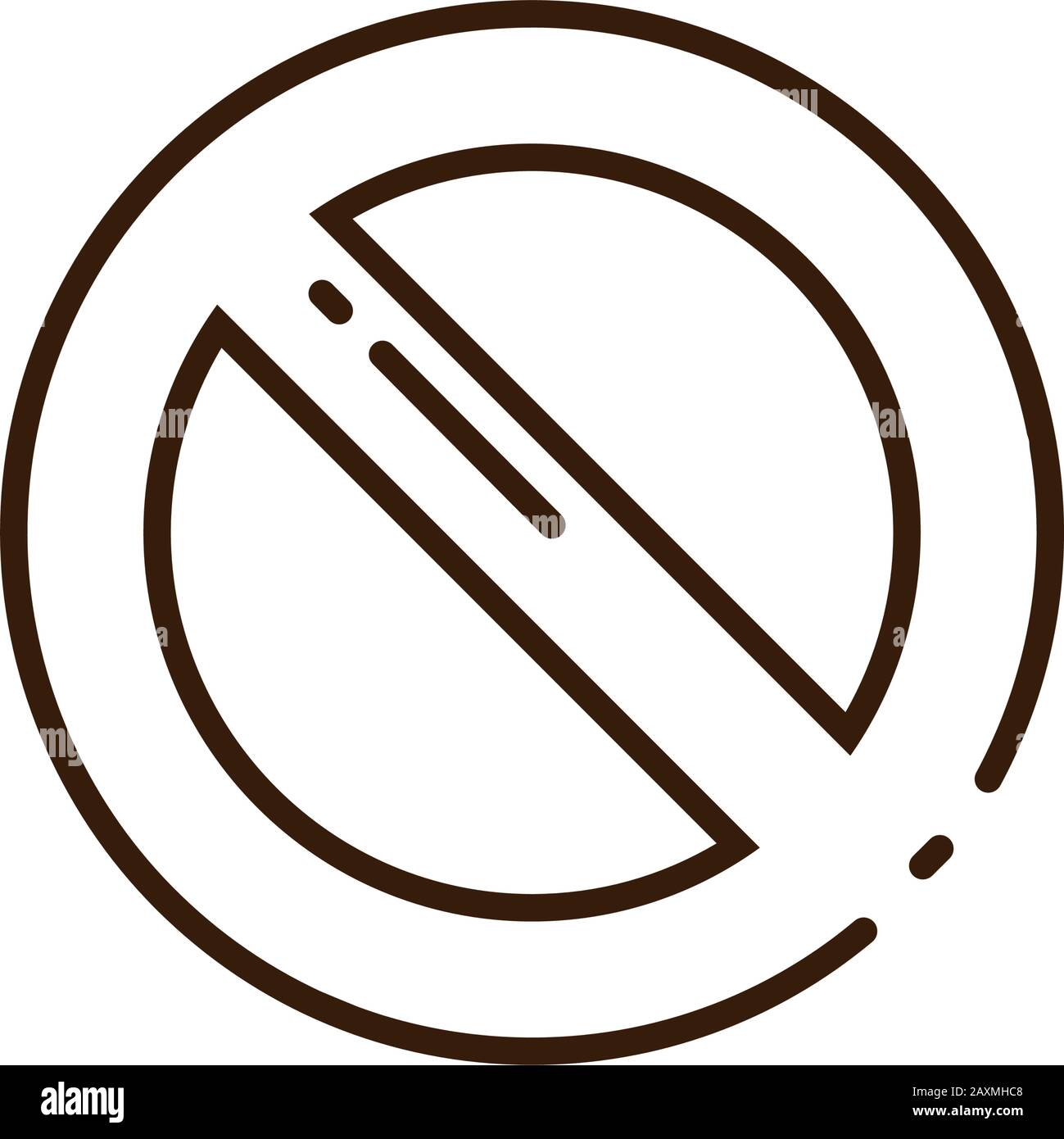 icône de symbole interdit sur fond blanc, style de ligne, illustration ...