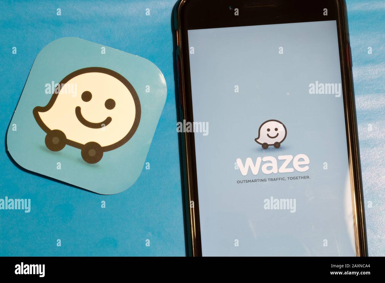 Logo de l'application waze Banque de photographies et d’images à haute ...