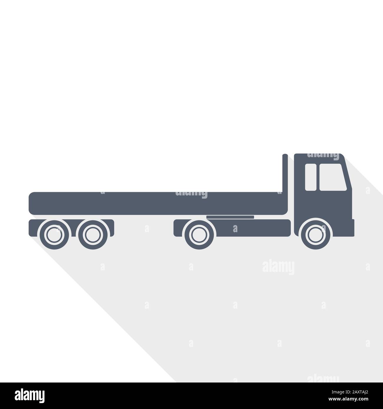 Chariot avec icône vectorielle semi-remorque longue, illustration de ...