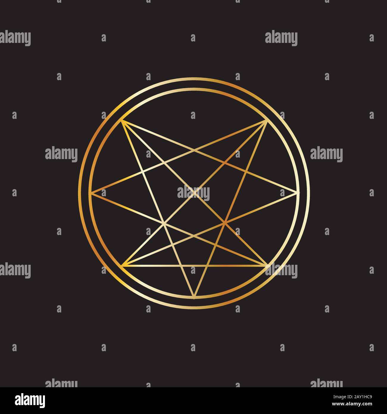 Symbole occulte - ordre de Neuf Symboles D'Angles en or Image ...