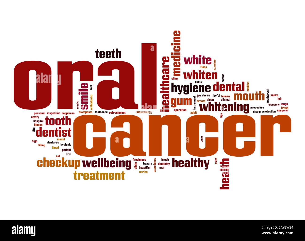 Nuage de mots du cancer de la bouche Photo Stock - Alamy