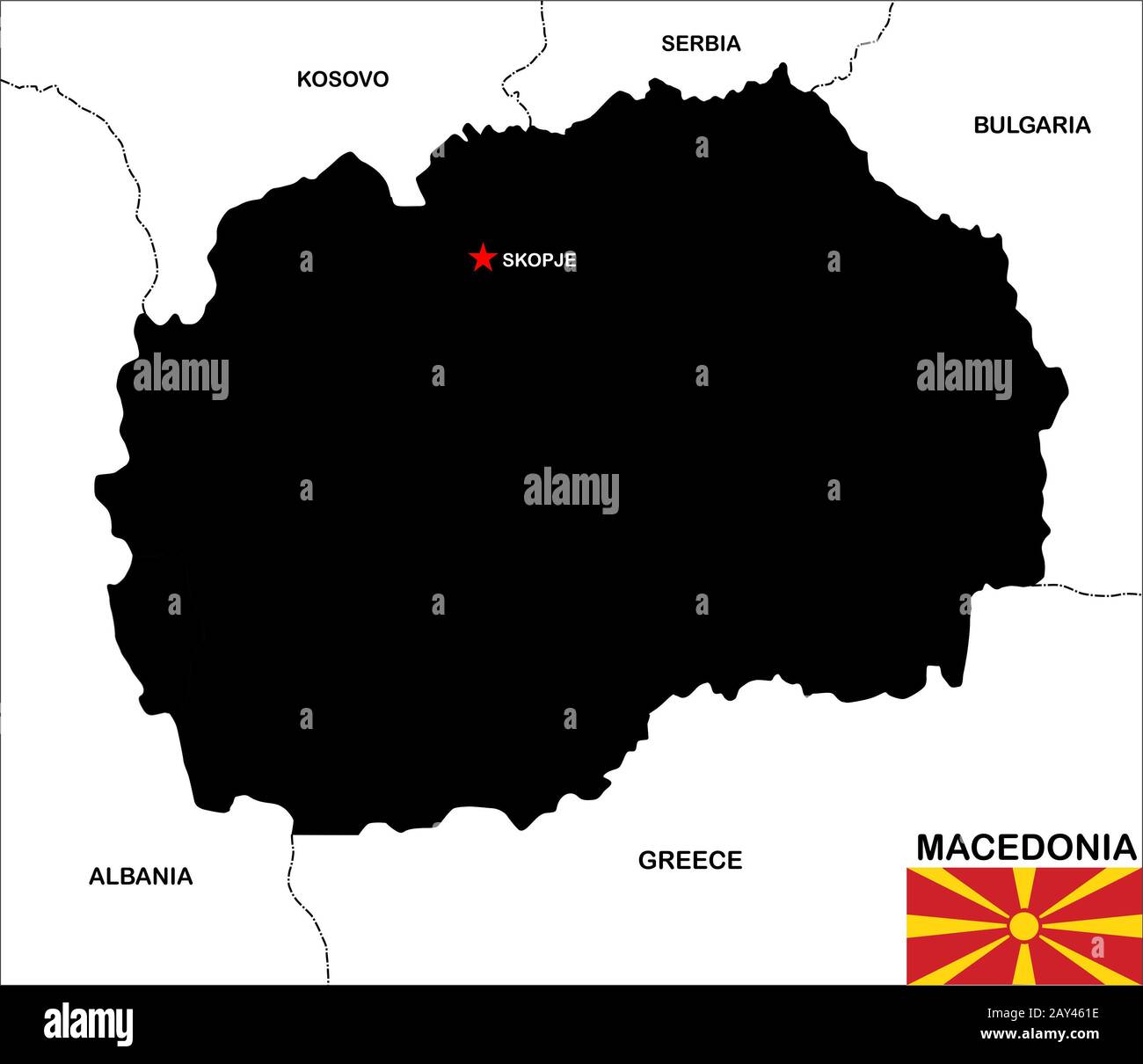 Macedonia Map Banque d'image et photos - Alamy