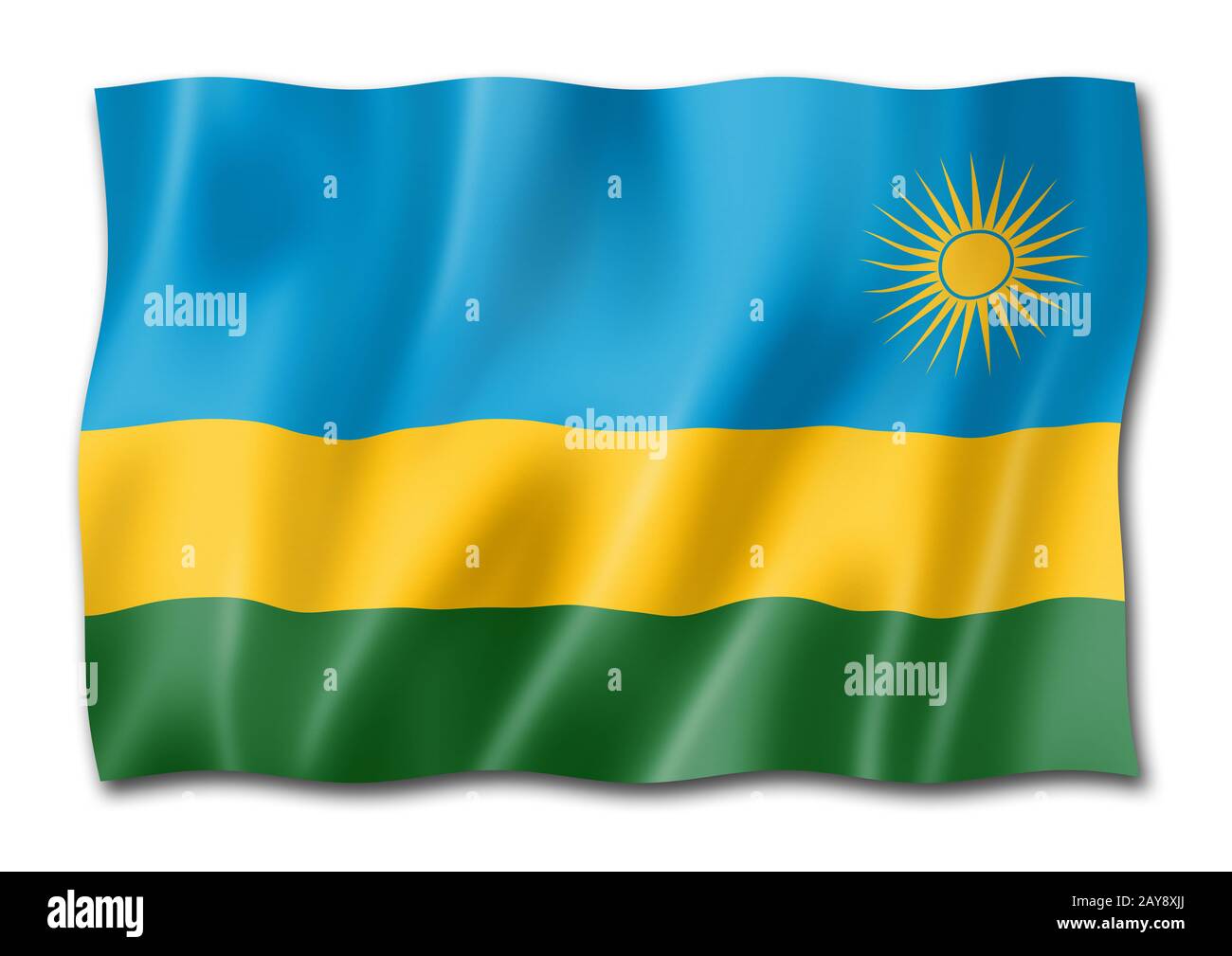 Drapeau national rwandais Banque d'images détourées - Alamy