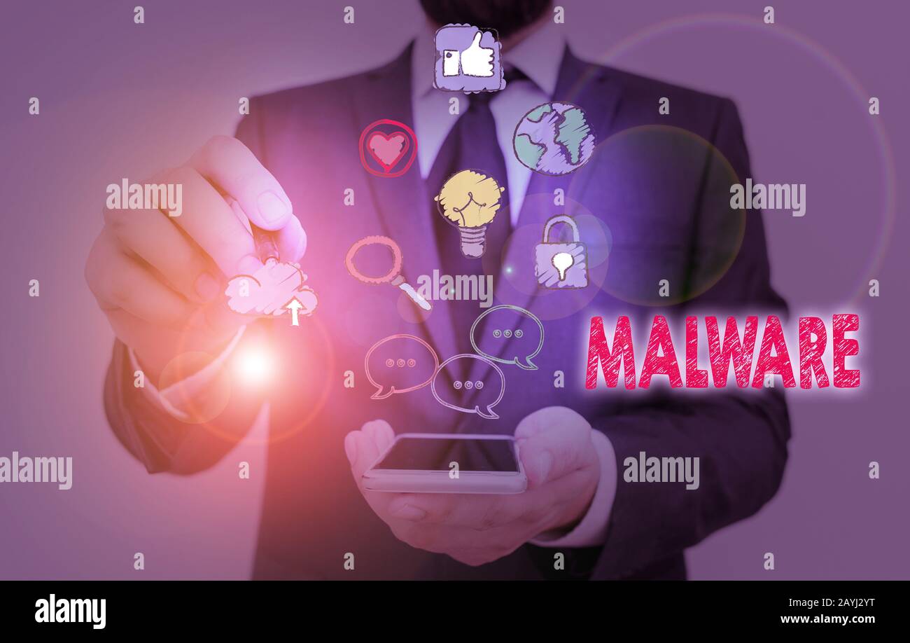Écriture de texte malveillant. Logiciel ou fichier photo malveillant ...