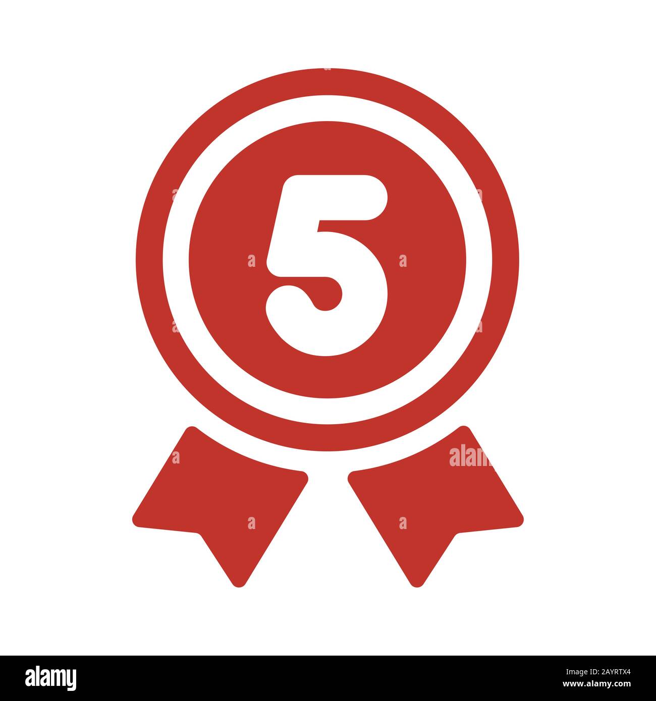 illustration de l'icône de classement des médailles. 5ème place Image ...