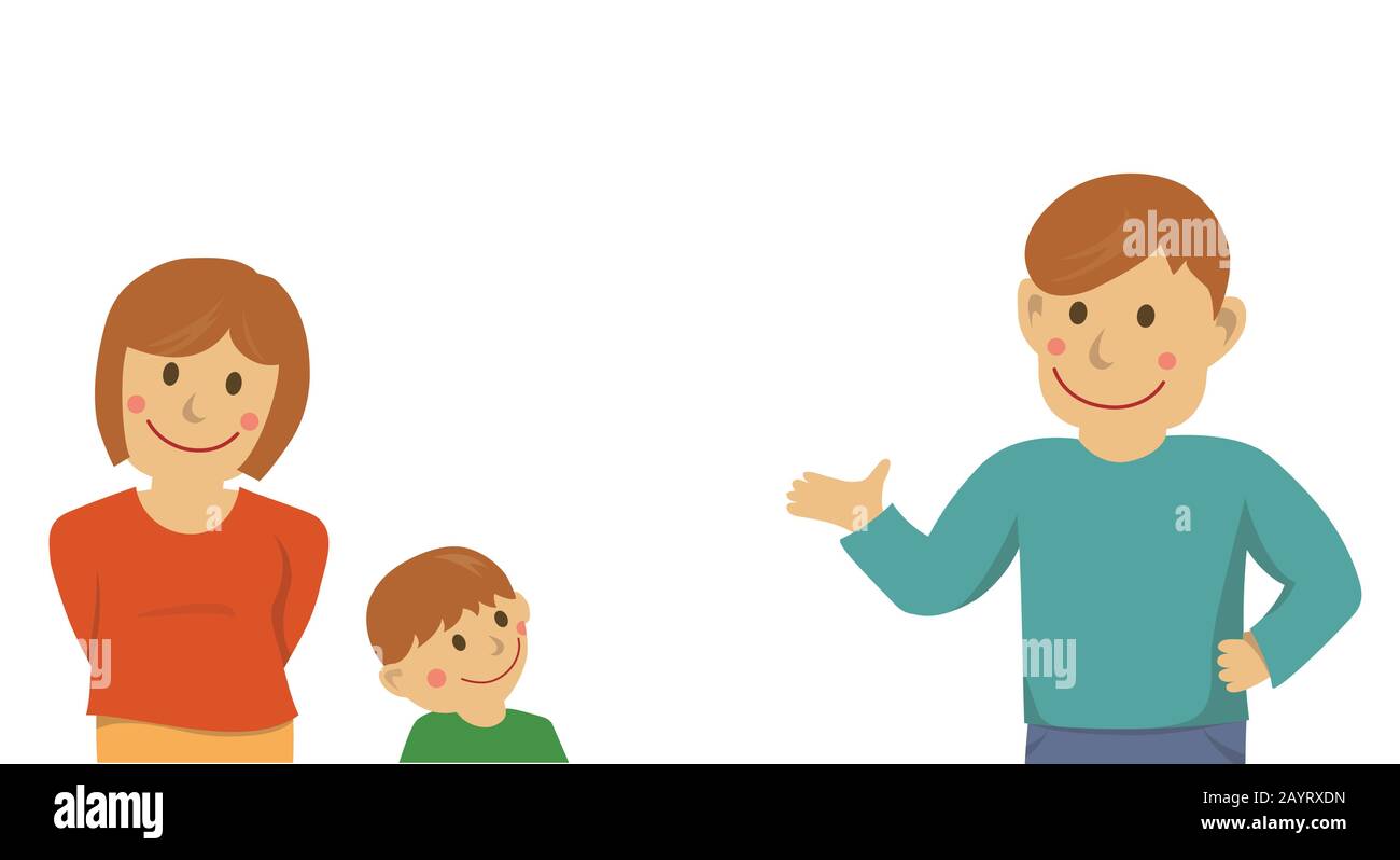 Nuclear family cartoon Banque d'images vectorielles - Alamy