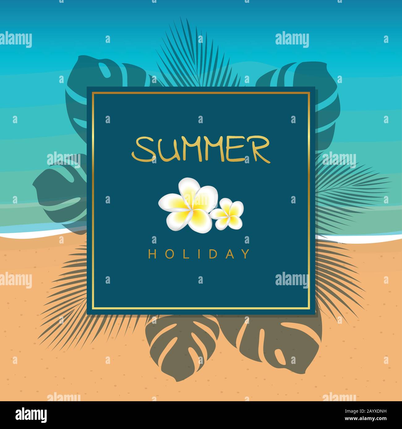 Mer qui fleurit sur la plage Banque d'images vectorielles - Alamy