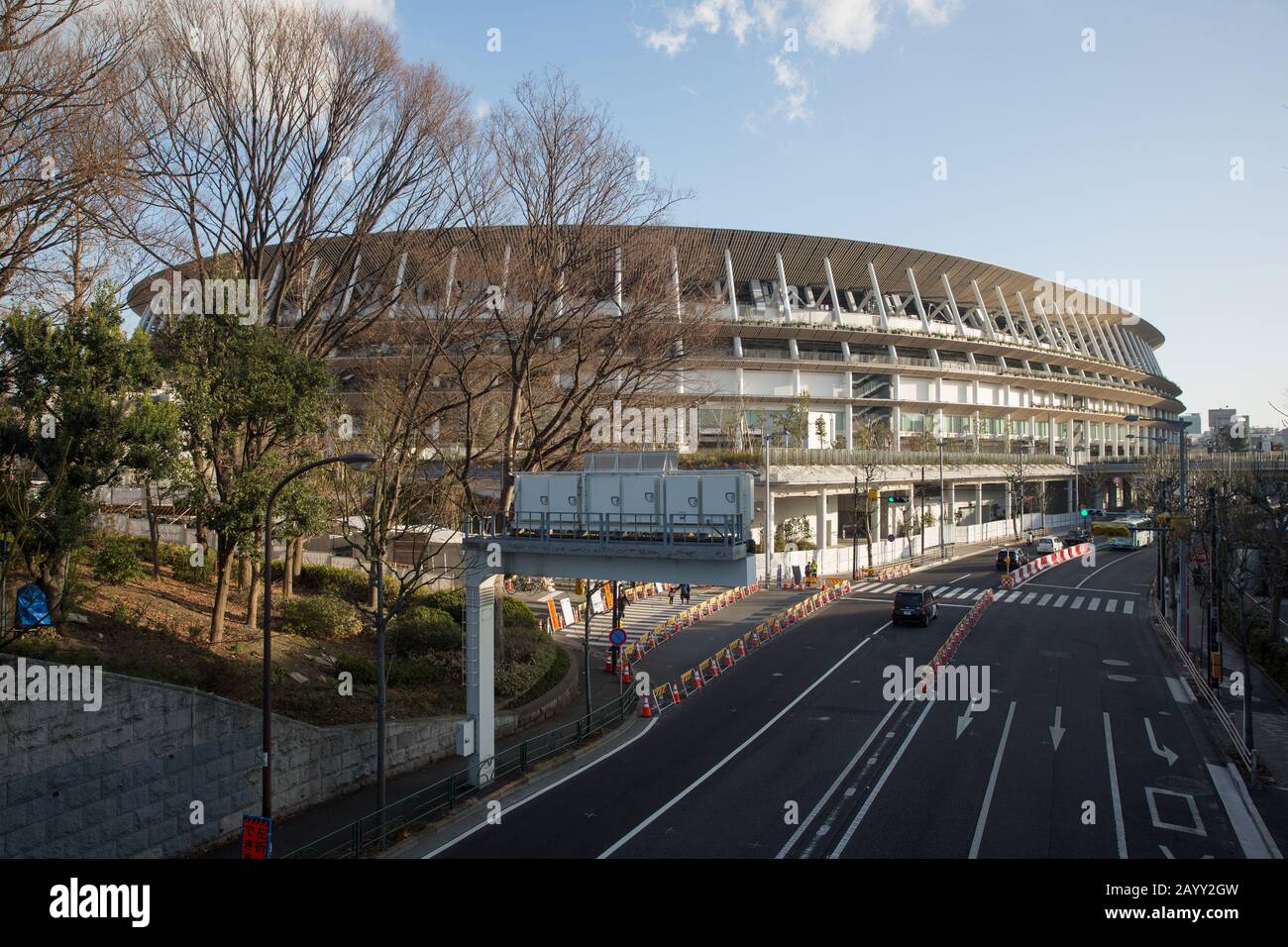 Vue sur le nouveau stade national de Kasumigaoka, Shinjuku, Tokyo, Japon. Le stade servira de ...