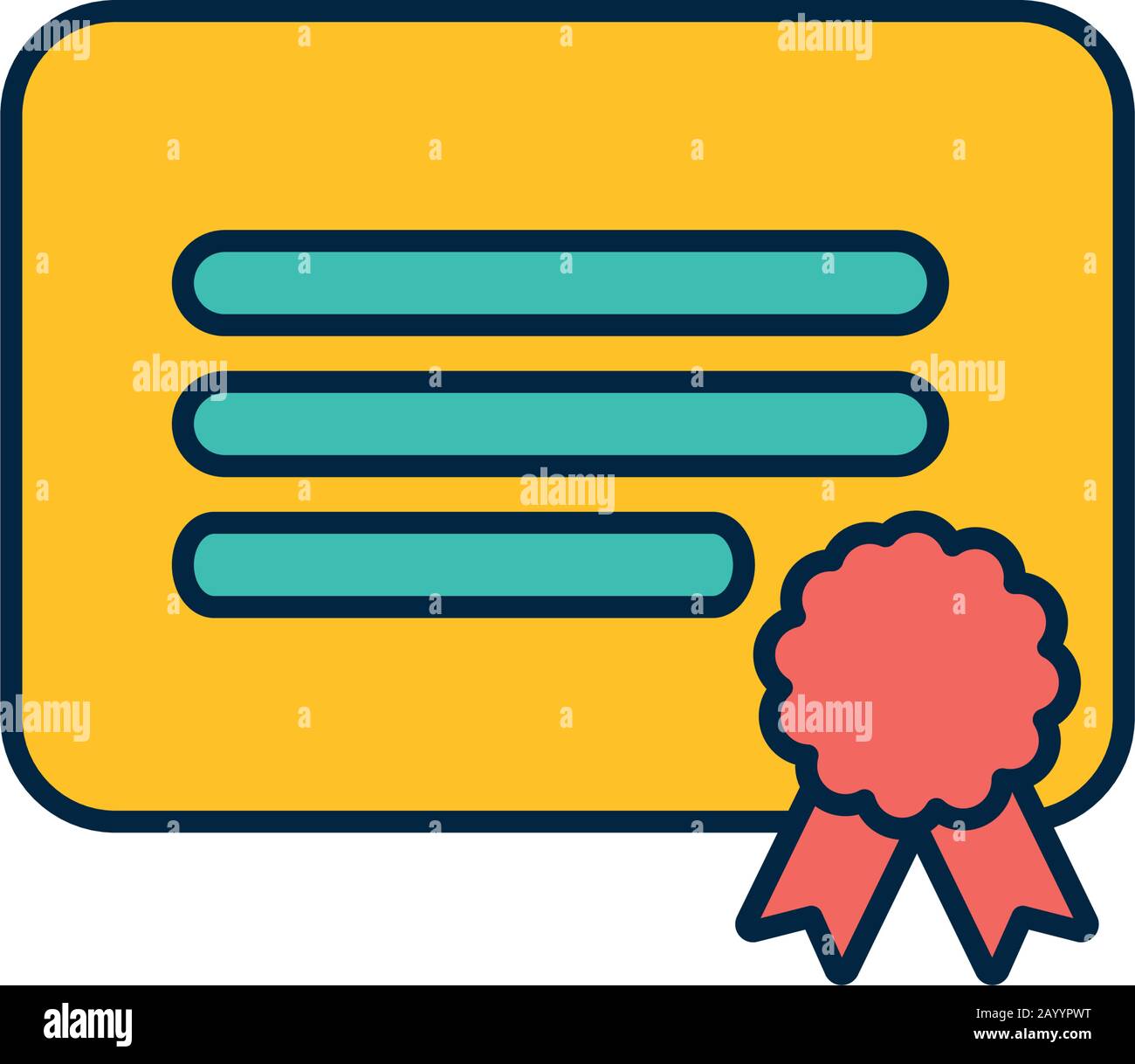 Certificat de graduation ligne de remplissage style icône design ...