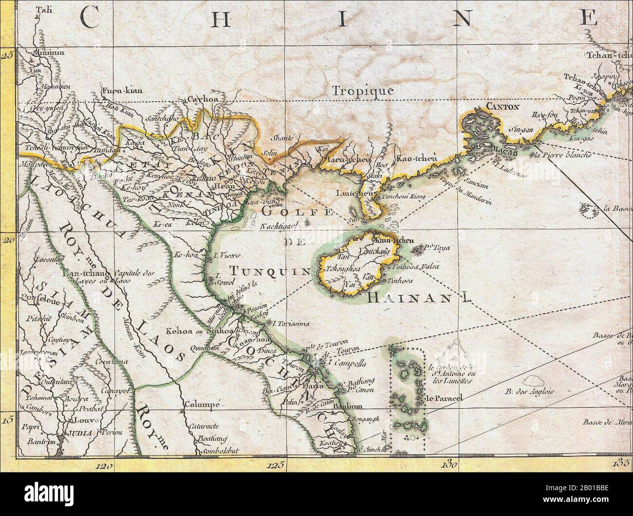 Vietnam/Chine: Carte de Tonkin (Vietnam), Chine, Formosa (Taiwan) et ...