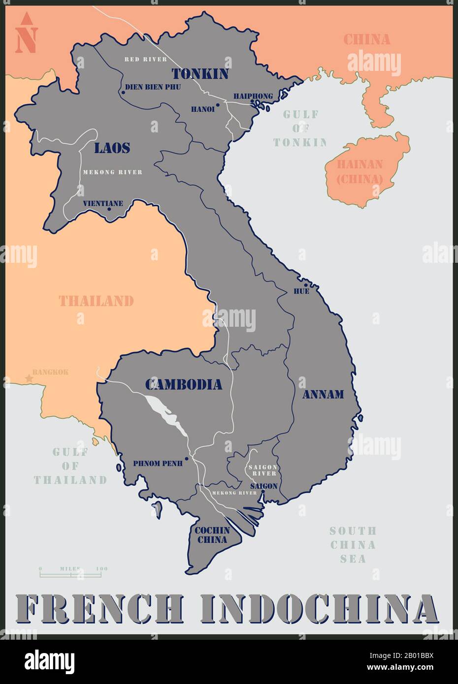 French indochina map Banque de photographies et d’images à haute ...