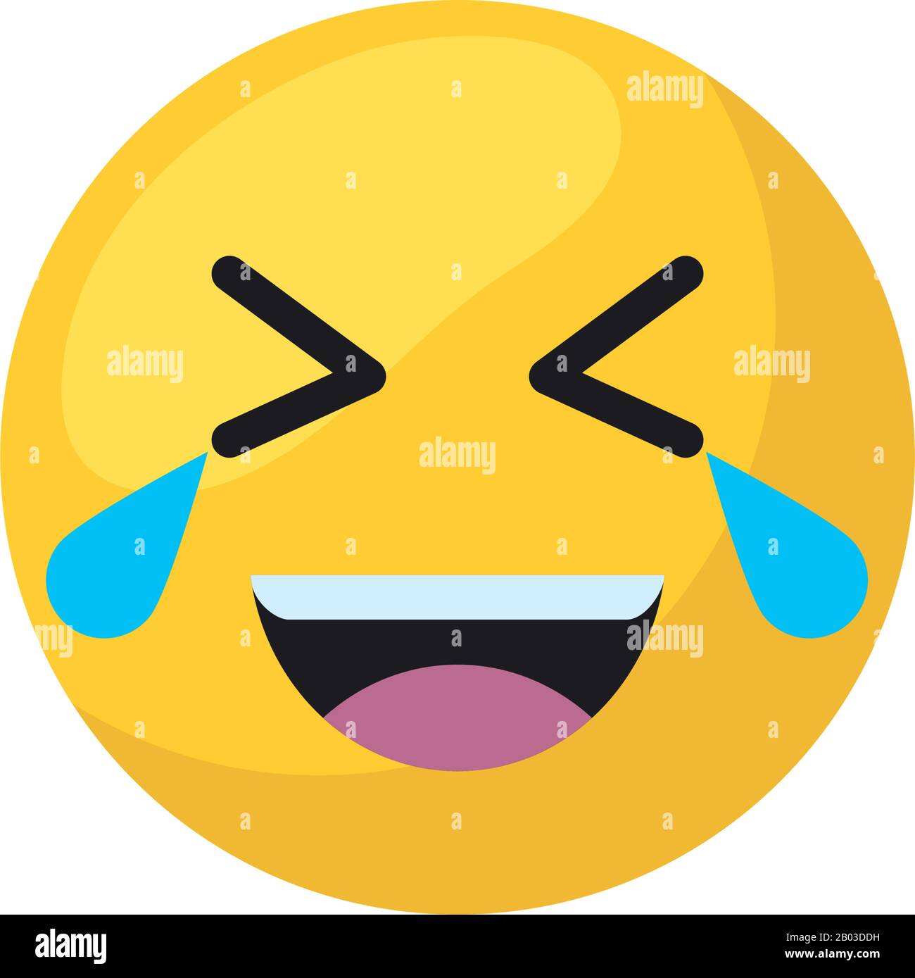 Joy emoji visage plat icône design, l'expression de dessin animé ...