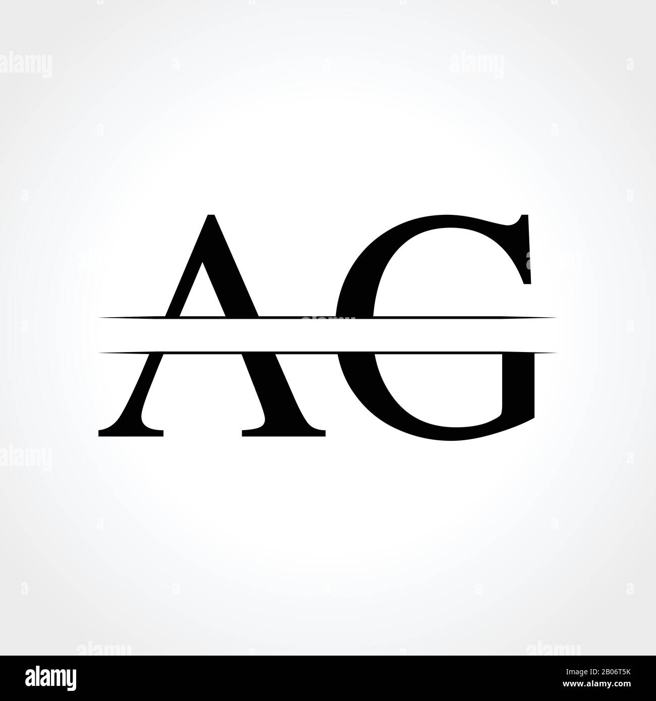 Lettre initiale AG avec logo Entreprise moderne créative Typographie ...