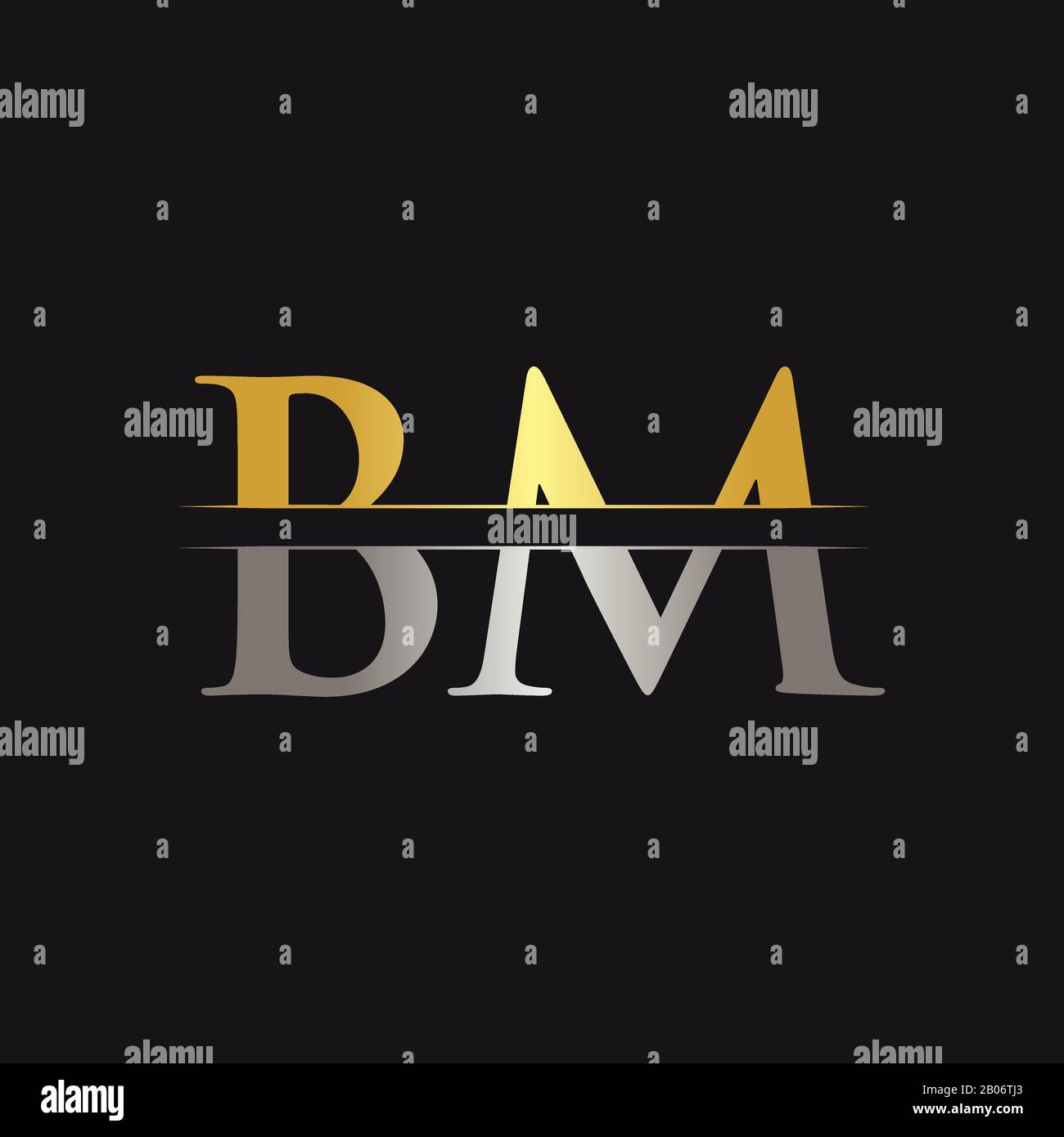 Logo Initial Bm Letter Avec Modèle Vectoriel De Typographie Commerciale ...