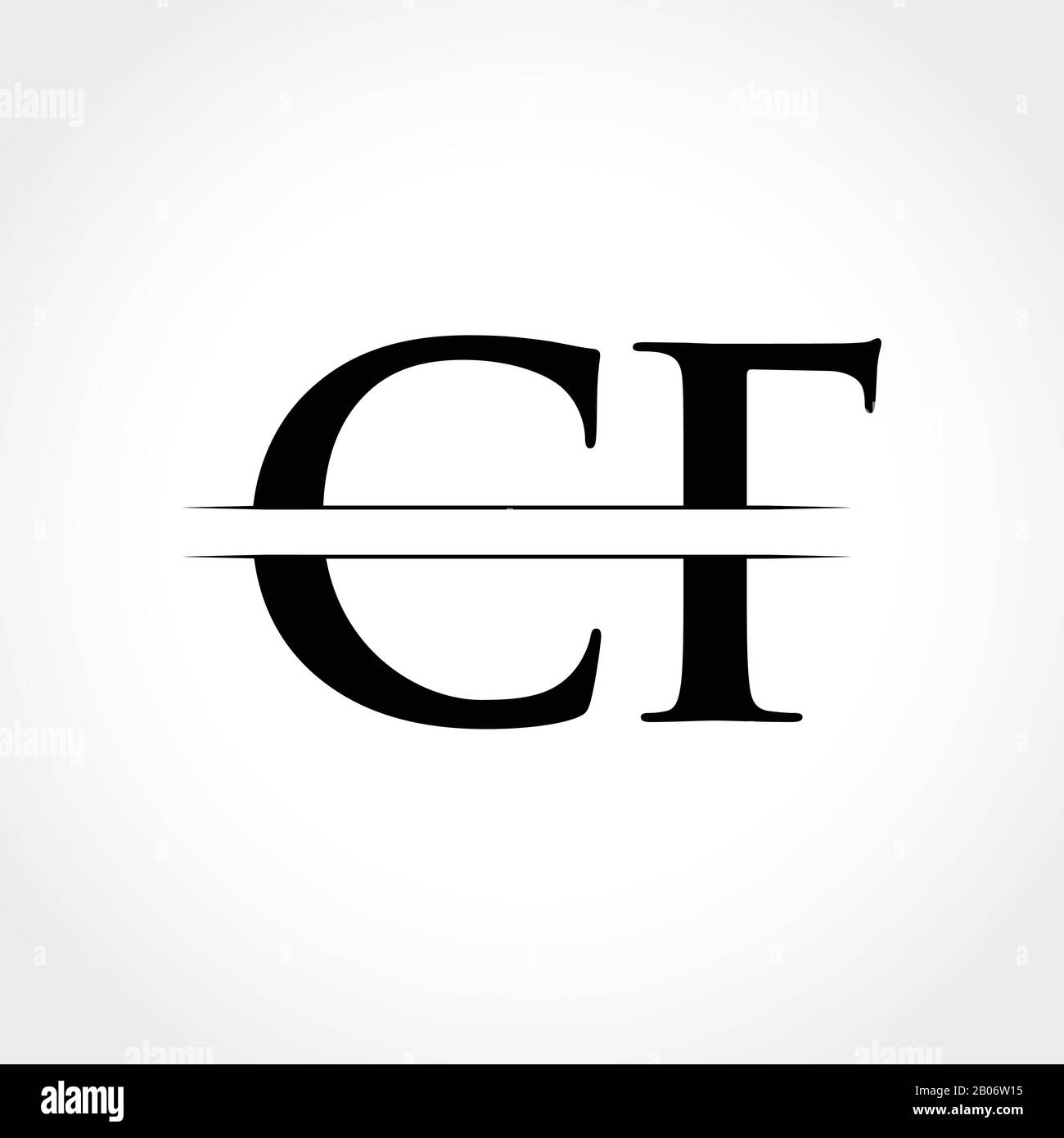 Cf lettre logo Banque d'images noir et blanc - Alamy