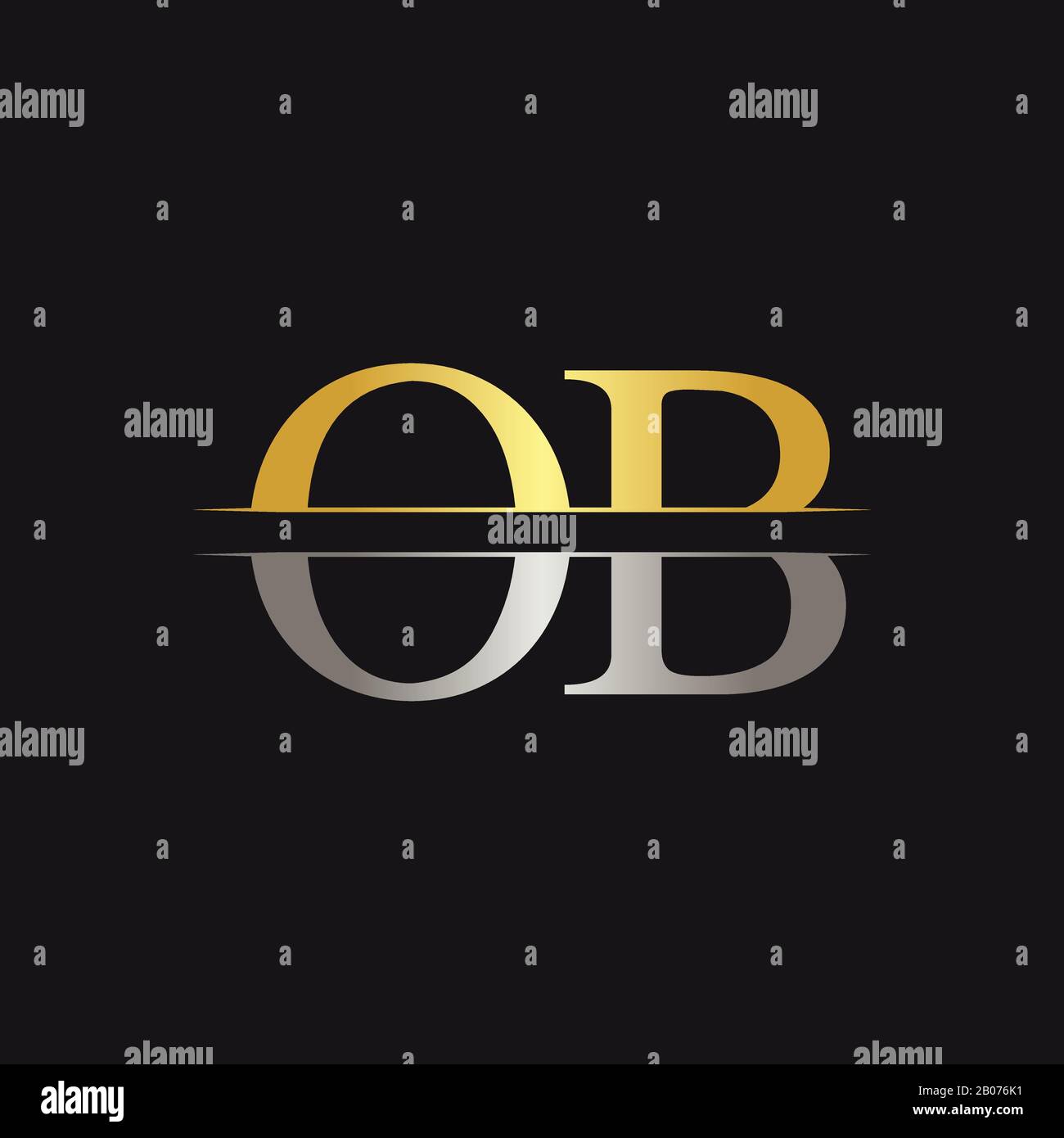 Modèle Vectoriel De Conception De Logo Ob Avec Lettre De Monogramme ...