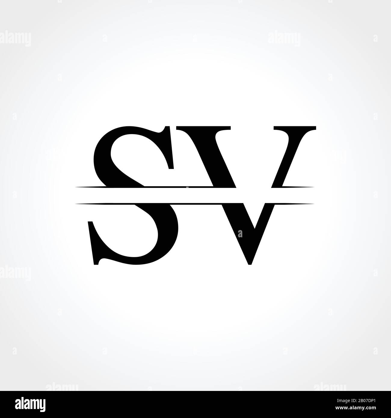 Lettre initiale SV Logo Design Vector Modèle. Conception de Logo Lettre ...