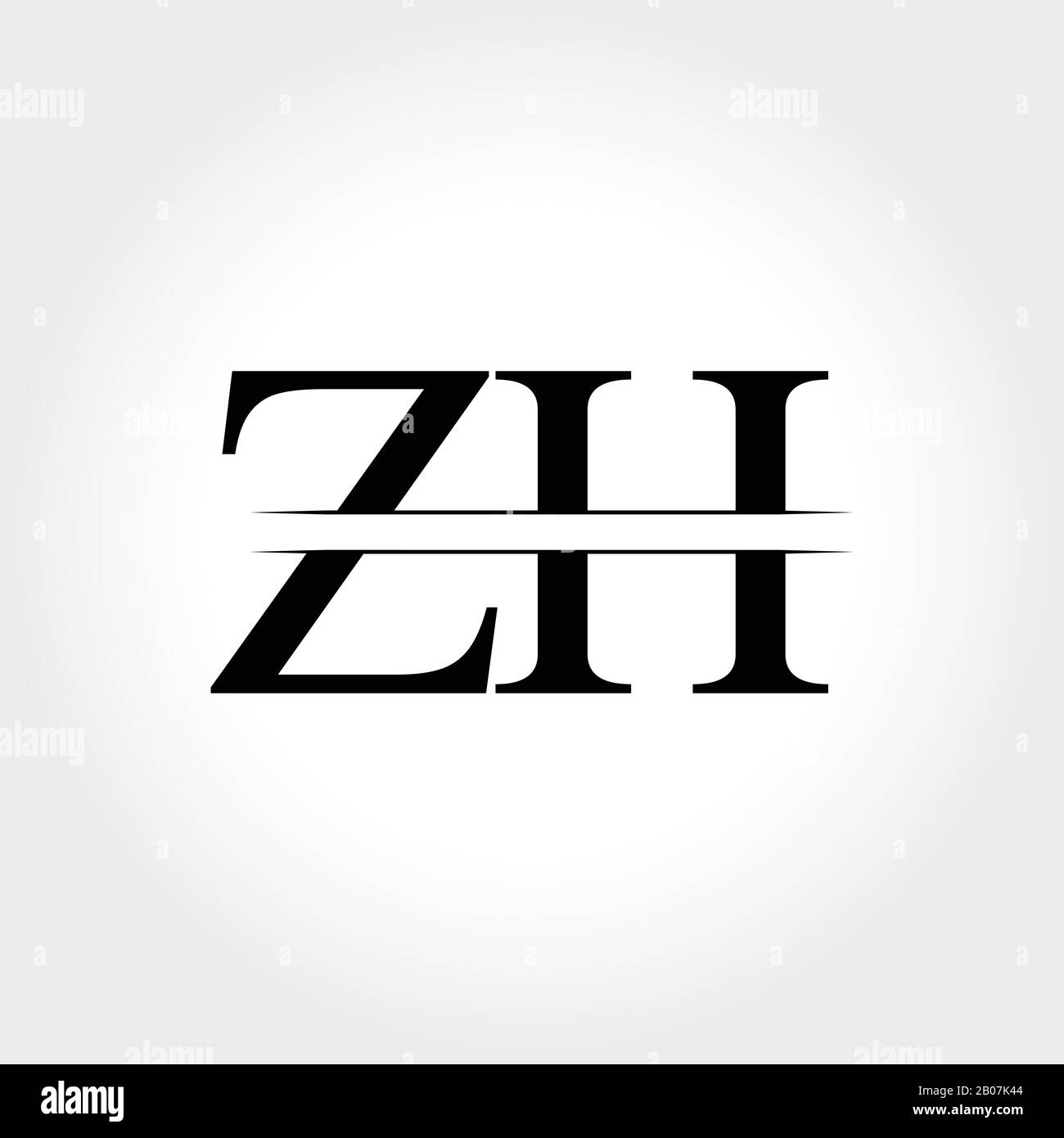 Modèle Vectoriel De Conception De Logo Zh Initial. Illustration ...