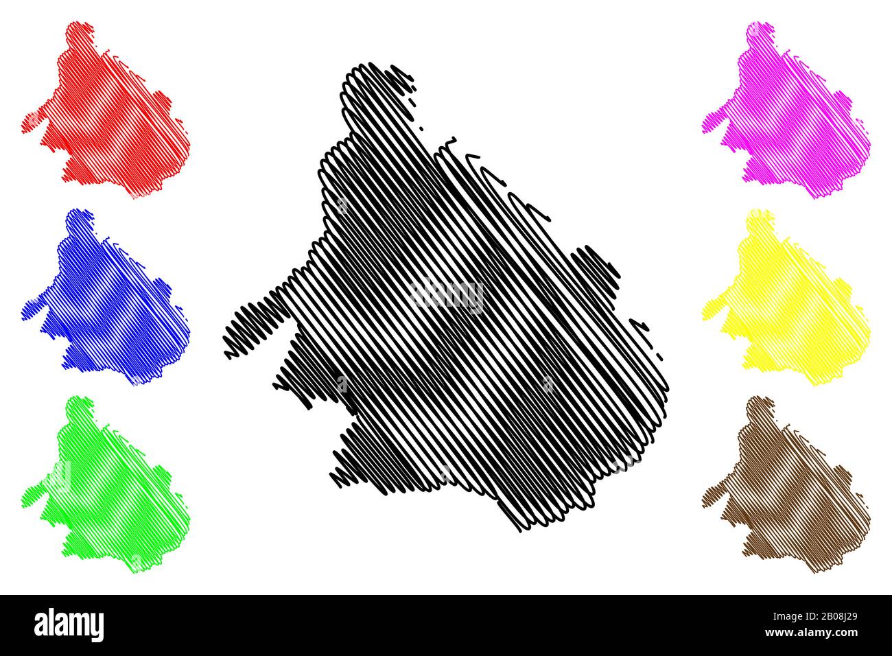 Malkerns (Districts de Lesotho, Royaume du Lesotho) map vector ...