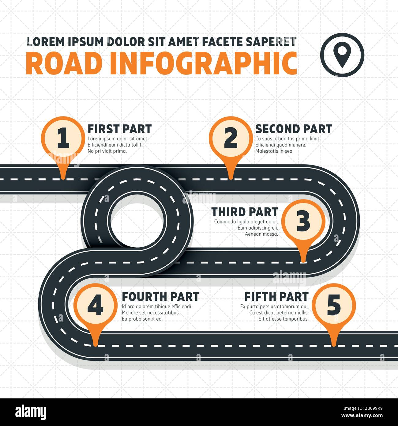 Plan de route, rue, autoroutes vecteur moderne infographies d'affaires ...
