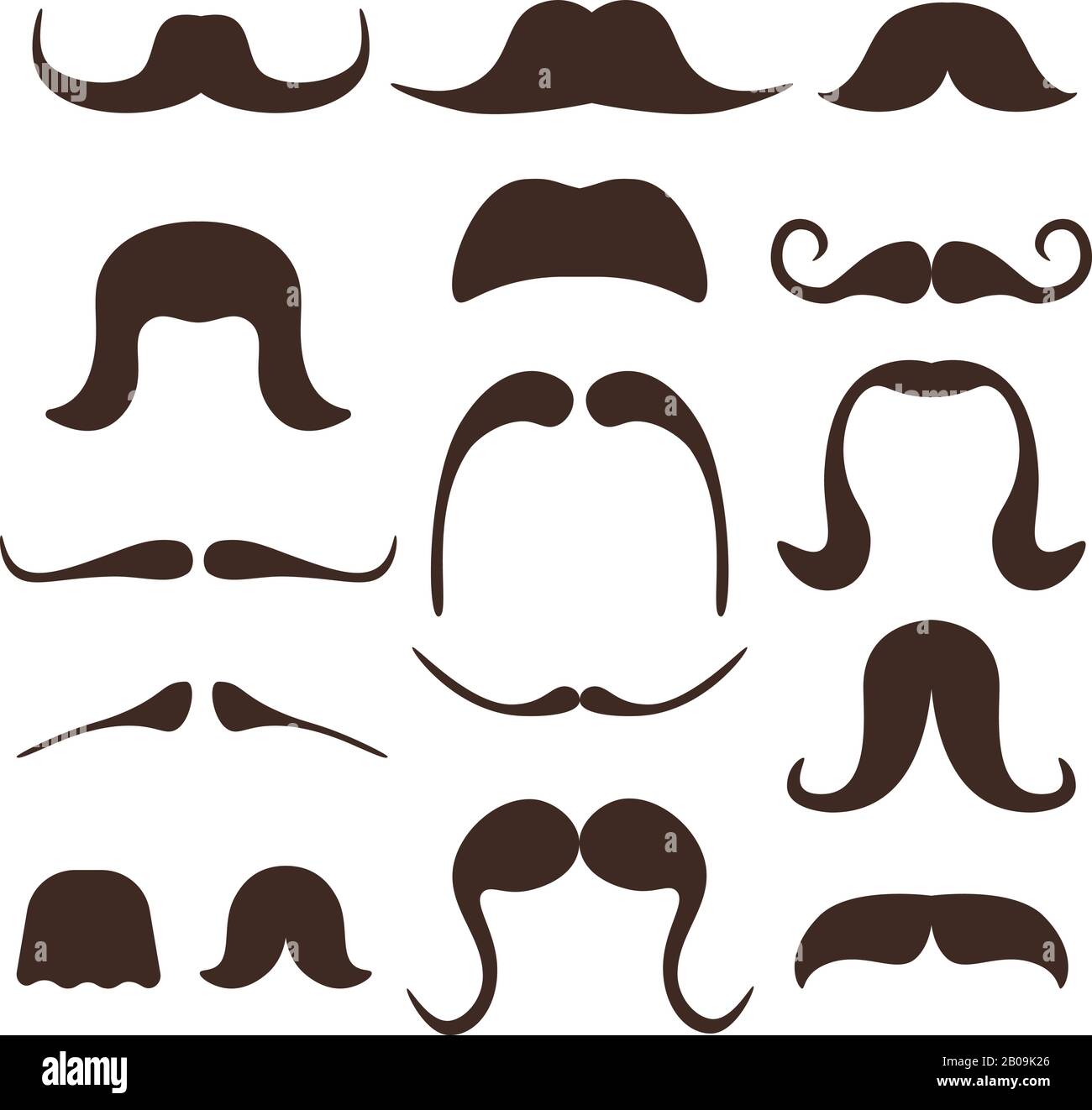 Drôle de bande dessinée moustaches vecteur comique. Jeu de moustache isolé sur fond blanc ...