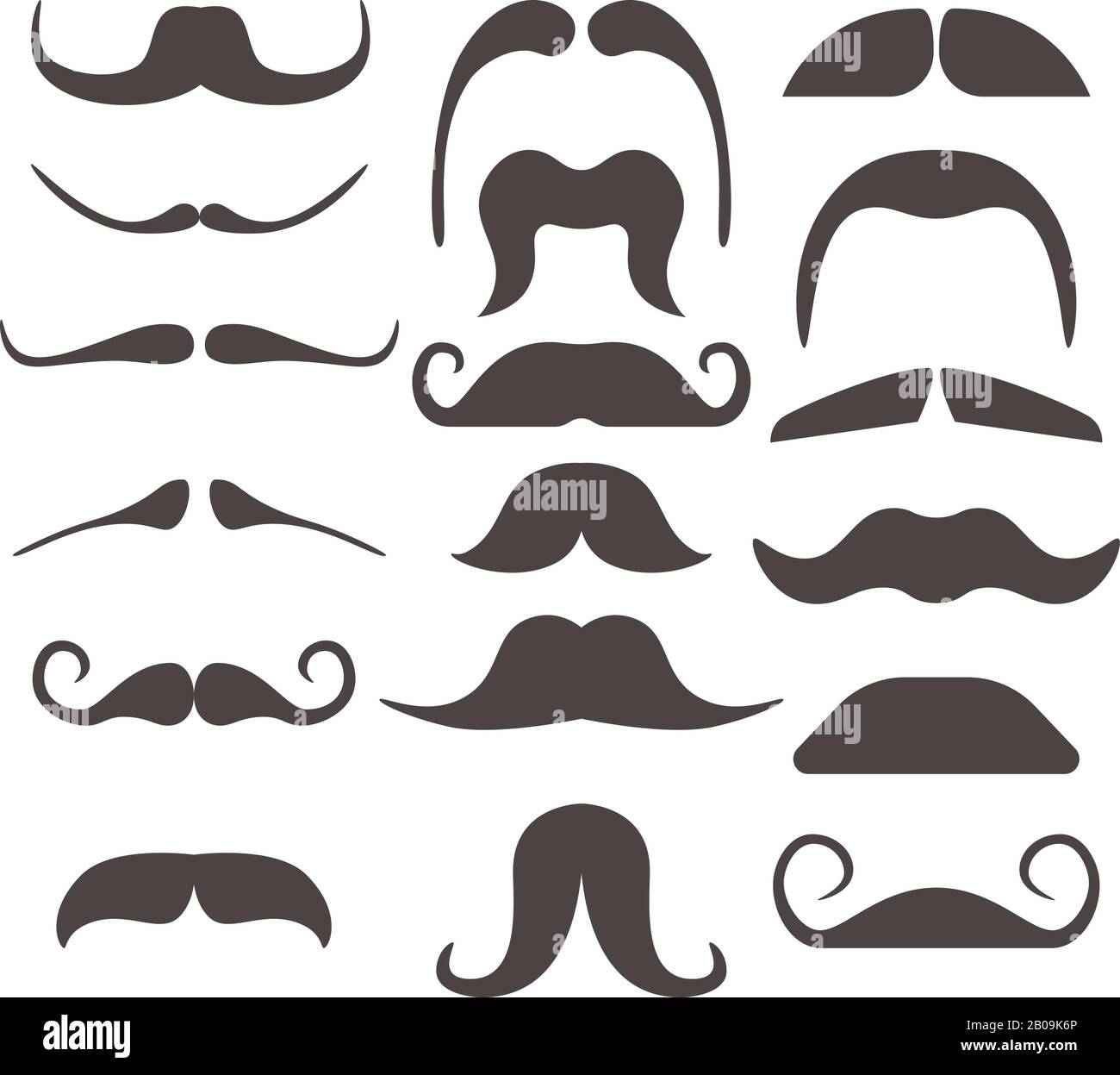 Fausses moustaches drôles pour le vecteur de masque de bouche ...