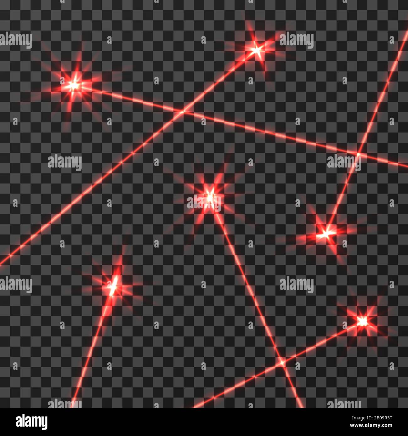 Faisceaux laser rouges effet de lumière vectorielle isolé sur fond ...