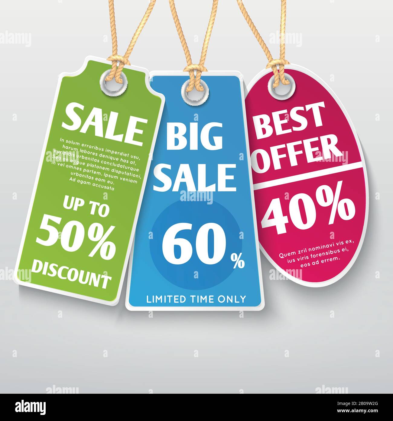 Les étiquettes de prix, les autocollants, les étiquettes de vente avec ...