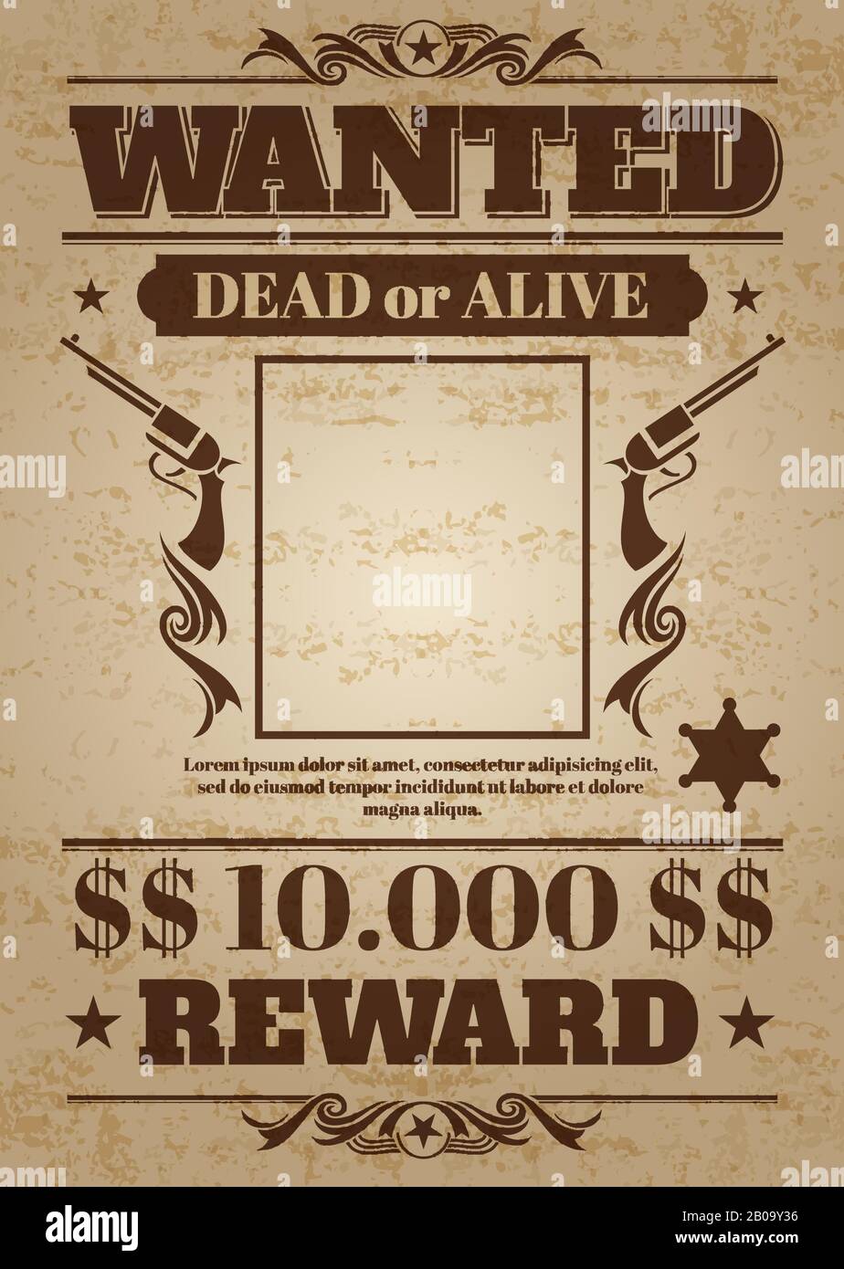 Vintage western wanted poster Banque de photographies et d’images à ...