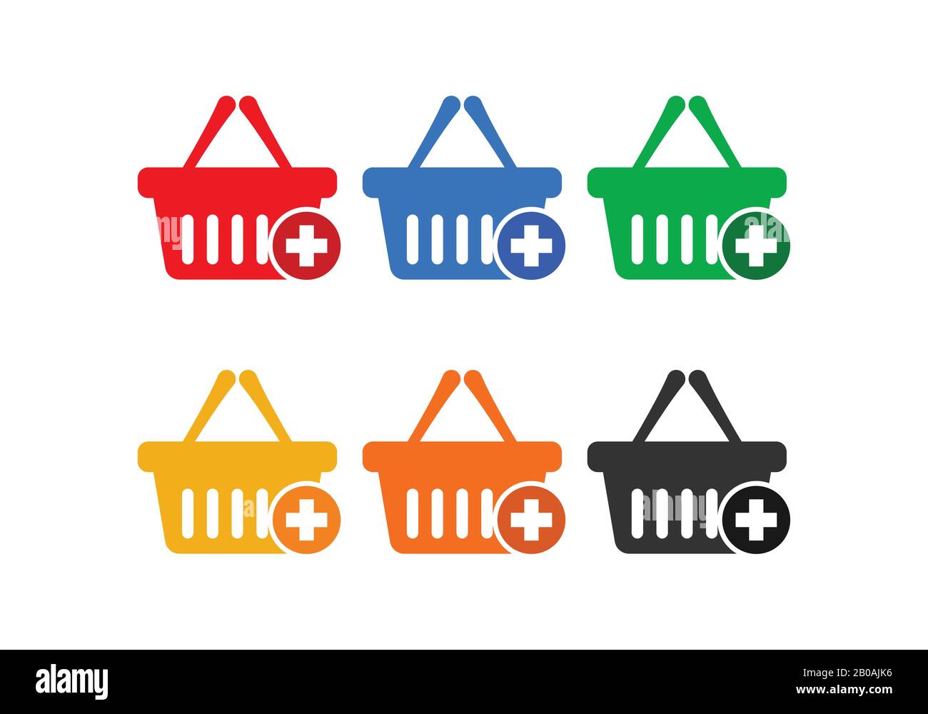 Icône du panier, Ajouter au panier symbole du panneau plat logo Image ...