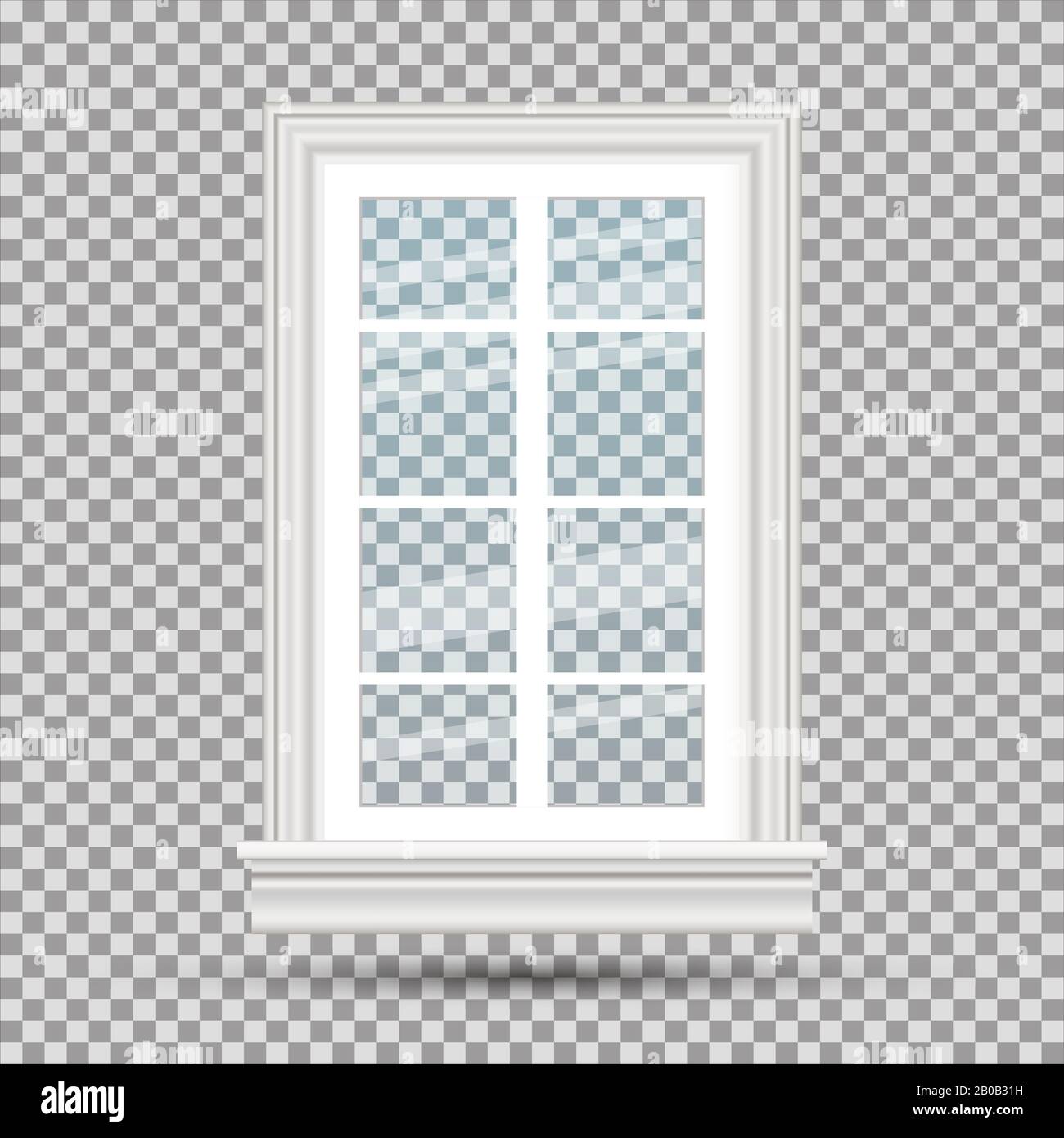 Vitre Isolée Sur Fond Transparent. Illustration Vectorielle. Fenêtre ...