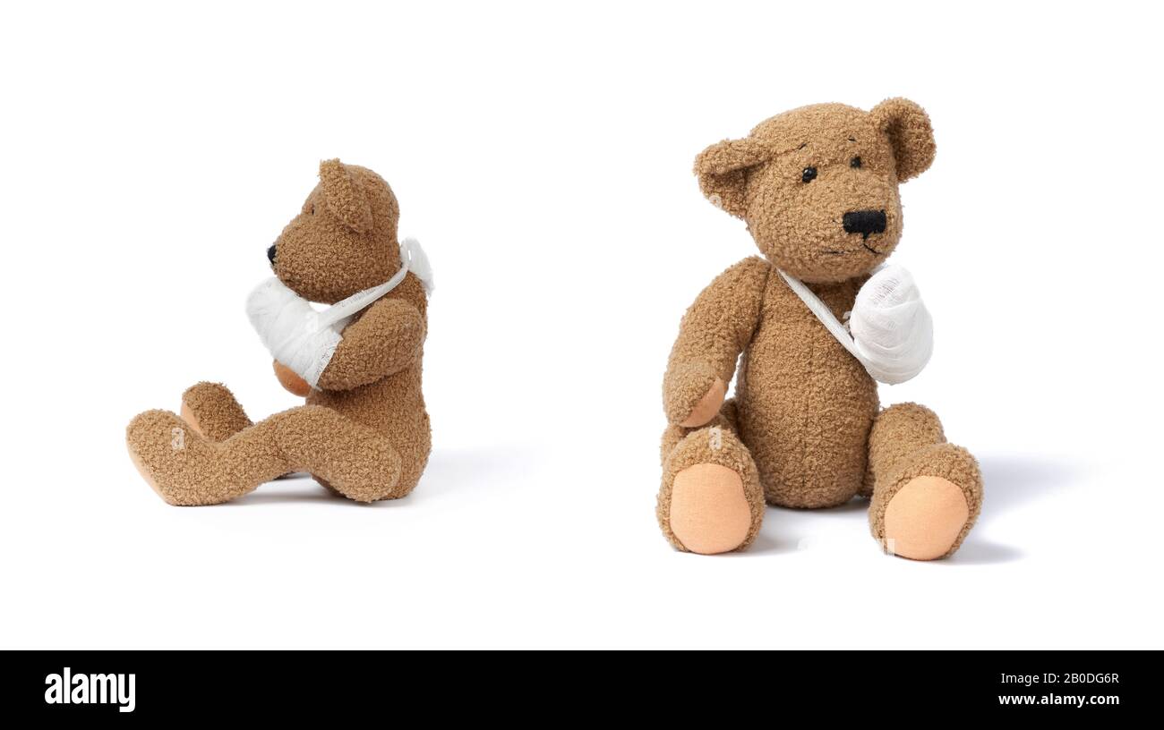 ours brun vintage rigolo nounours avec patte rembobinée avec bandage de ...