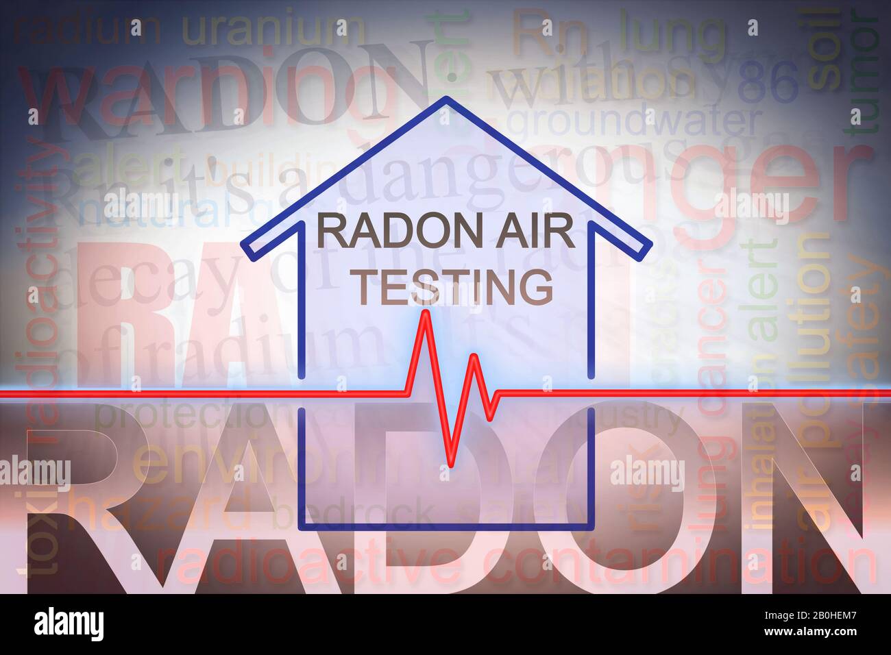 Le danger du radon dans nos maisons - image conceptuelle avec tableau ...