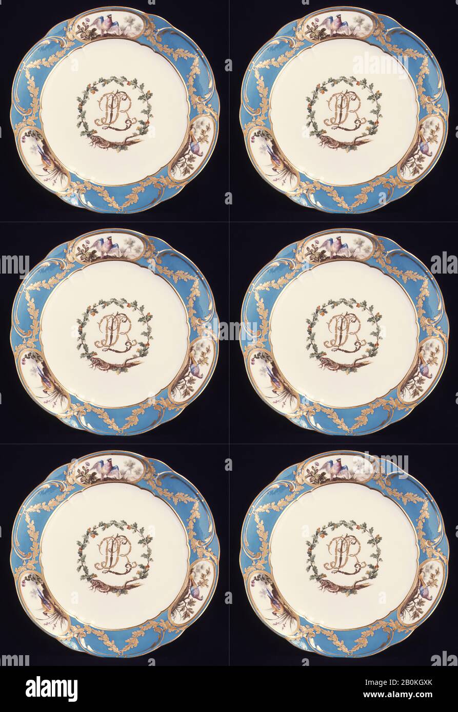 Fabrique de Sèvres, assiette (assiette à palmes) (une des quatre ...