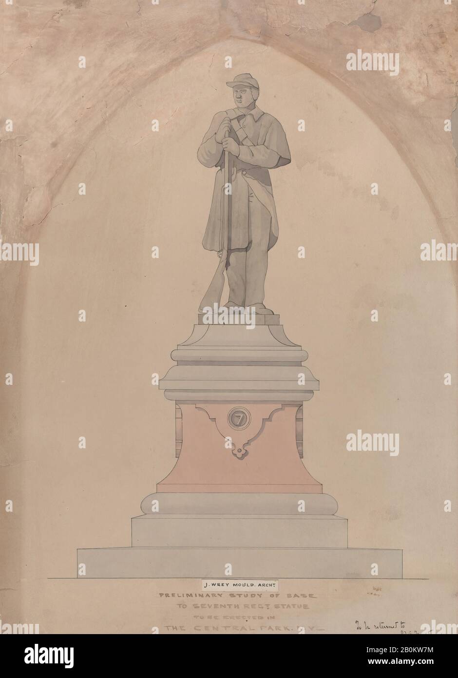 Jacob Wrey Mold, Pedeskdesign For The Seventh Regiment Memorial In ...