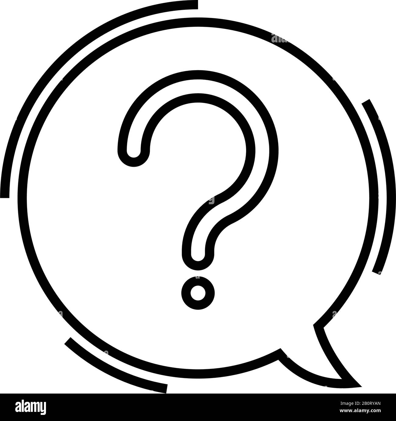 Icône de la ligne de question, signe de concept, illustration ...