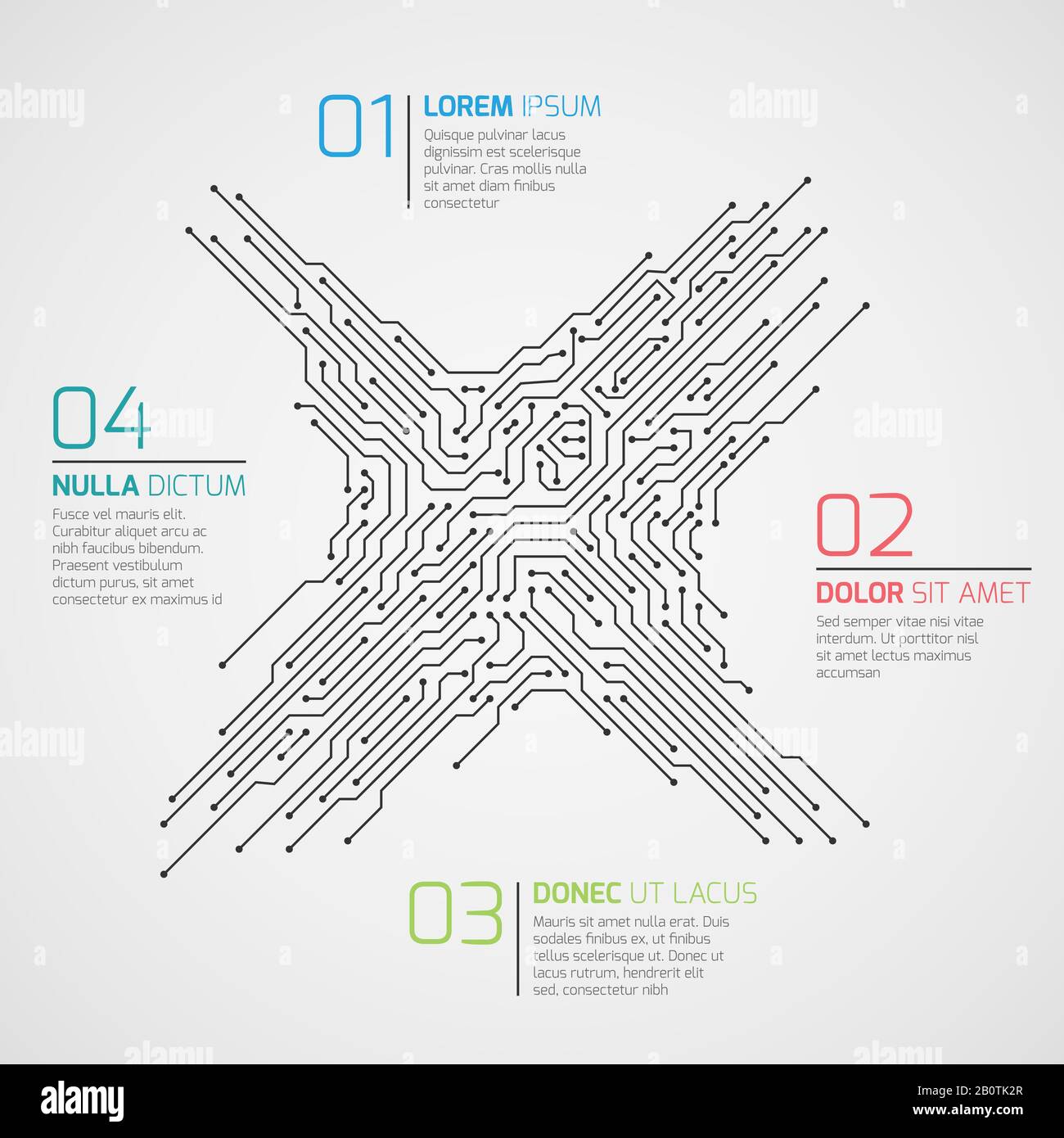 Modèle infographie vectoriel de technologie informatique avec carte ...