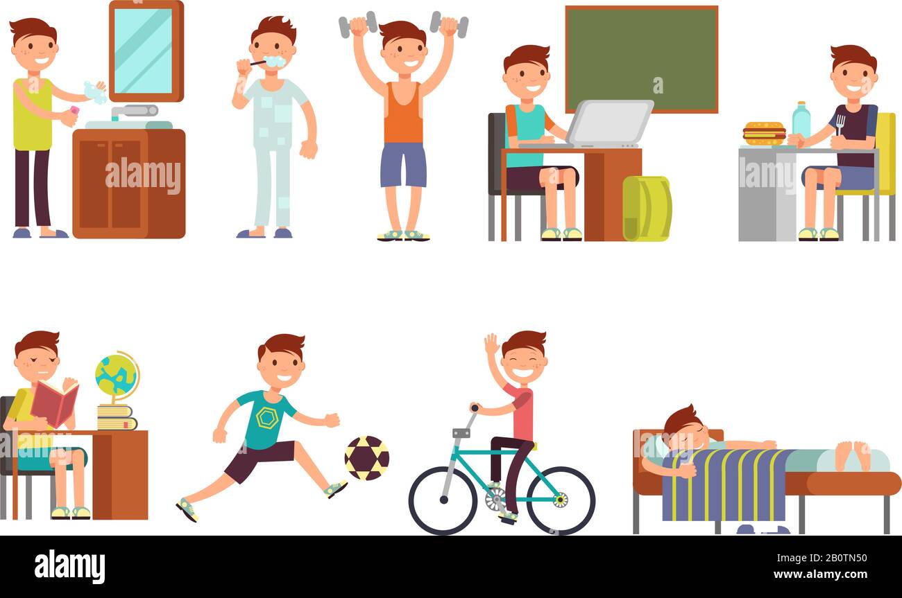 Daily routine collection Banque de photographies et d’images à haute ...