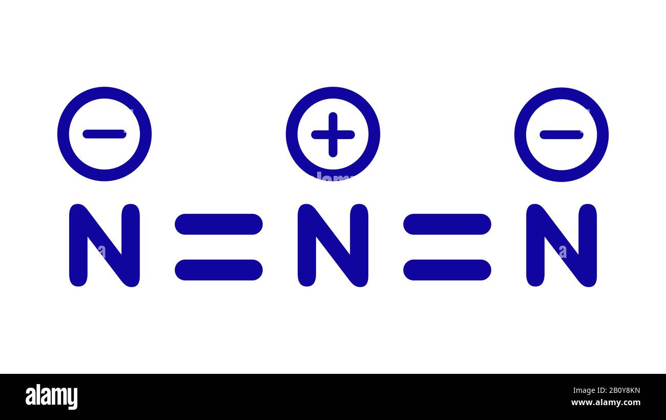 Structure chimique des anions azoture, illustration Photo Stock - Alamy