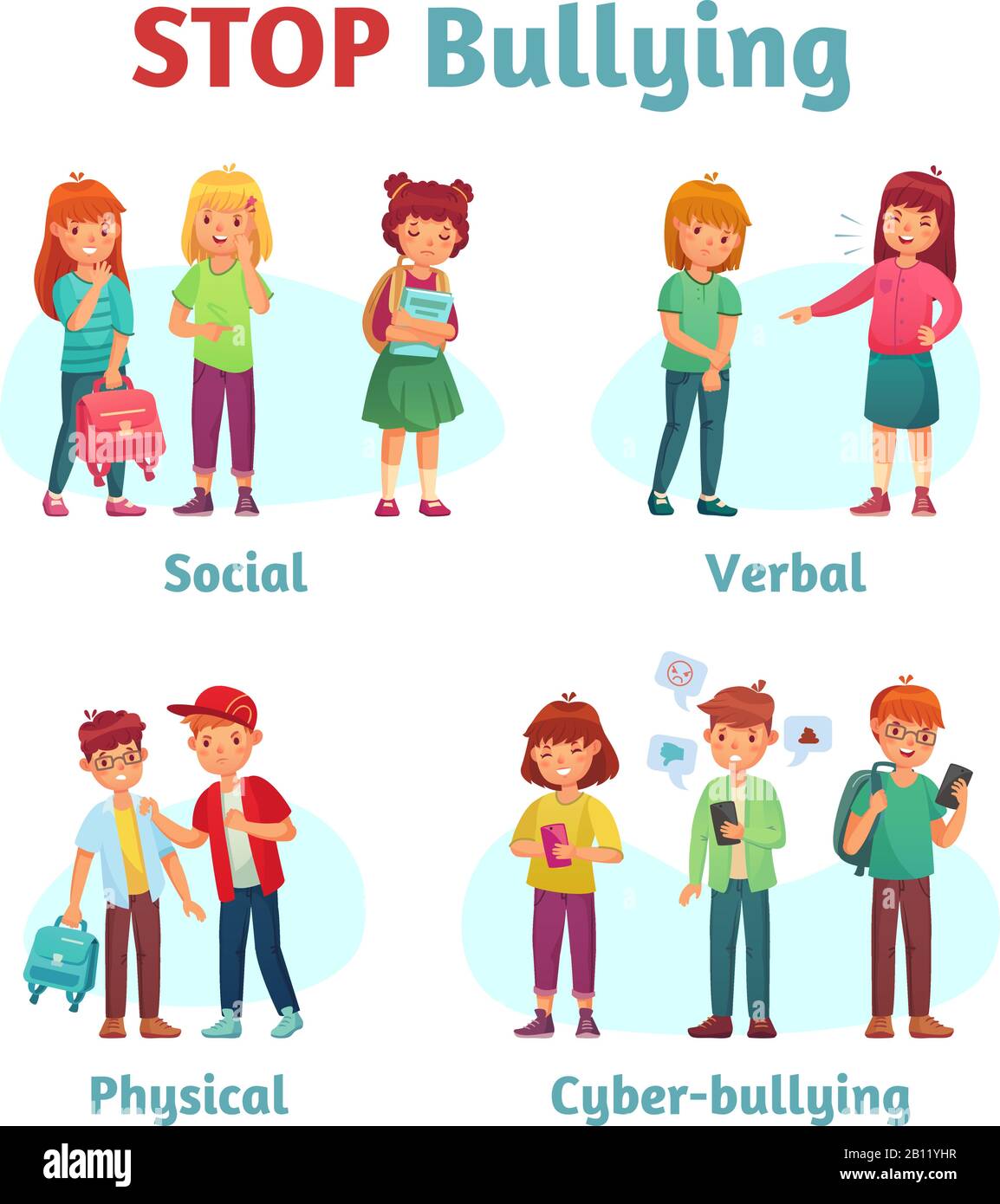 Harcèlement scolaire Banque d'images vectorielles - Alamy