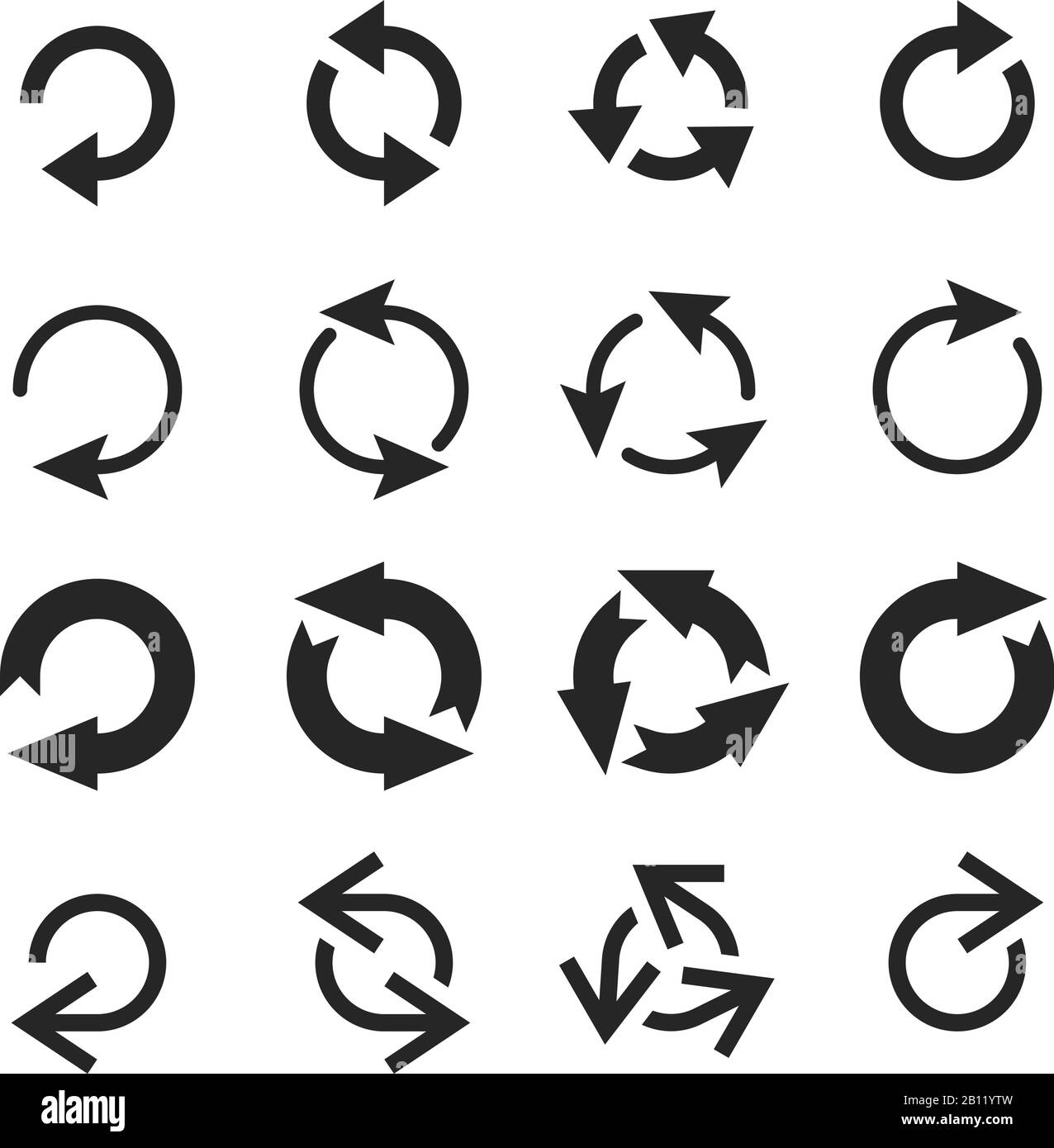 Icône de flèche circulaire. Les flèches rondes, le signe de pointage ...