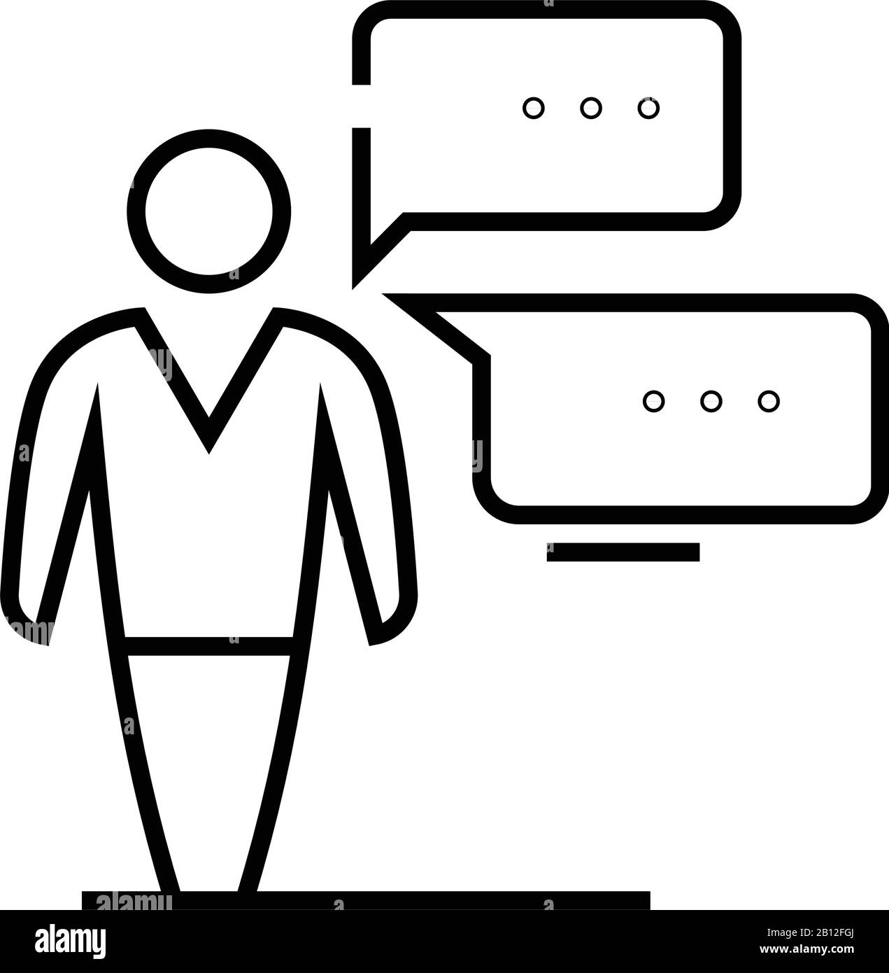 Icône de ligne de discussion commerciale, signe de concept ...