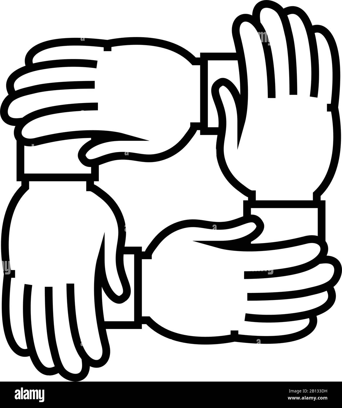 Icône de ligne de collaboration, signe de concept, illustration ...